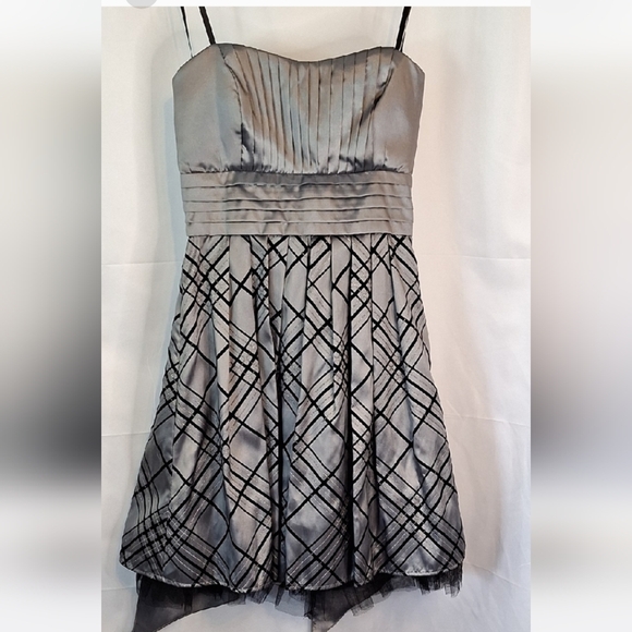 B. Smart | Dresses | B Smart Elegant Silver And Black Mini Dress | Poshmark